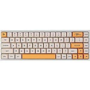 BOYI WK68 Wireless Mechanical Keyboard,65% Hot Swap BT5.0/2.4G/Wired Type-C Tri-Mode RGB Gaming Keyboard,PBT Sublimation XDA Keycaps Keyboard for Mac/Win(Honey Milk Color,Gateron Yellow Switch)