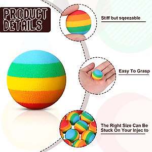 Deekin 24 Pcs Power Refill Balls Soft Foam Balls for Guns Toy, Power Refill for Replacement Reduction Stress, Age Over 12(Rainbow Color)