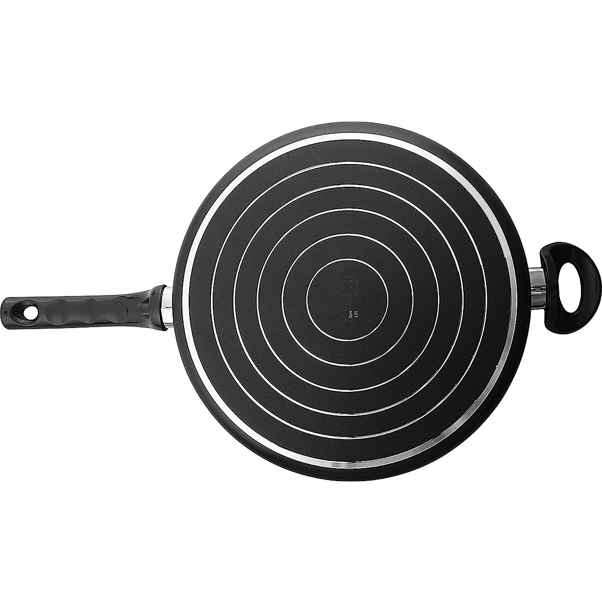 Mehtap 13 Inch Saute Pan with Lid and Two Handles, Teflon Classic Nonstick Frying Skillet Cookware for Simmering, Sautéing, and Braising, Black