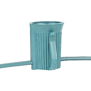 Novelty Lights C9 250FT Spool Christmas Light Reel, Commercial Outdoor Christmas Decorations Green Wire 12 Inch Spacing, C9/E17 Christmas Lights Reel for Christmas Lights