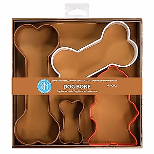 R&M International Dog Bone Cookie Cutters, Assorted Bones and Fire Hydrant, 4-Piece Set