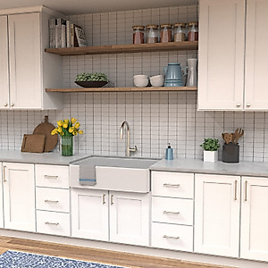 Hickory Hardware Kitchen Cabinet Knobs, Quality Drawer and Dresser Knob, Handle Pulls for Cabinet Doors, Bathroom Drawers, 1-1/4 Inch, Satin Nickel, Piper Collection