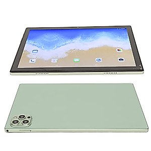 PUSOKEI 10 Inch 1920x1200 IPS Tablet PC, 6G RAM 128G ROM Memory, 3G Network Calling Cellular Tablet, 10Inch Computer Tablets 5 Point Touch, 2.4g 5g Dual Band WiFi, Android 12 Tablets(Green)