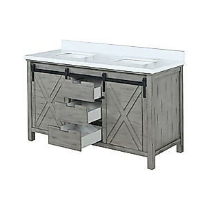 Bell+Modern Ketchum 60 inch Ash Grey Double Bath Vanity and Cultured Marble Countertop