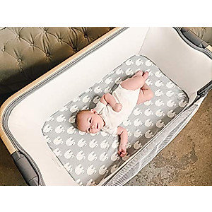 Bassinet Bed Sheets – Premium Bassinet Fitted Sheets 4 Pack – 100% Jersey Knit Cotton Cradle Sheets – Bassinet Bedding for Standard Size Oval or Halo Bassinet Pads – Bassinet Sheet for Boy & Girl