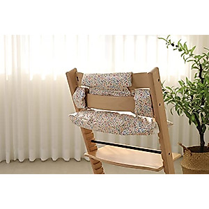 Gembebe Waterproof & Compatible Stokke Tripp Trapp Cushion Set - Easy to Clean Stokke Tripp Trapp Newborn Set - 100% Cotton Stokke Tripp Trapp High Chair Cushion Set (Flower Garden / 49.5 Counts)