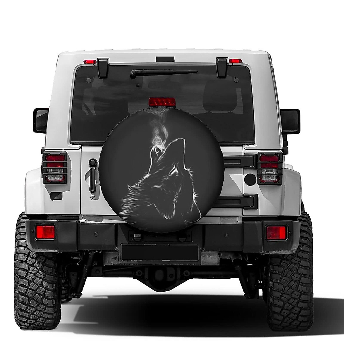 Foruidea Black 3D Wolf Spare Tire Cover Dust-Proof Wheel Tire Cover Fit Trailer, RV, SUV and Many Vehicle 16 Inch