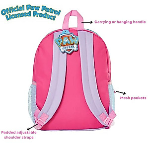 RALME 5 Pc. Nickelodeon Paw Patrol Backpack Set for Girls, 16 inch with Lunch Bag and Water Bottle, Pink