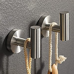 Alise Towel Hook Bathroom Single Robe Hooks Wall Mount Towel Holder Hanger Storage,SUS304 Stainless Steel Brushed Nickel Pack of 2