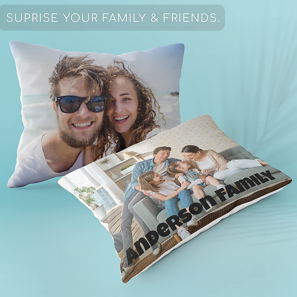 Custom Love, Couple Photo Pillowcase w Any Picture | 30x20 - Optional Pillow Insert | Personalized Pillow Cover with Your Loved Ones | Custom Gifts w Any Picture, Couple Gifts