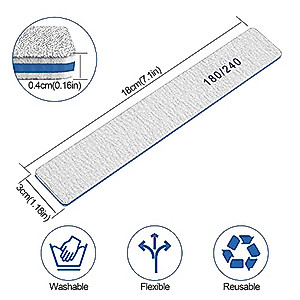 Nail File-Nail Files for Natural Nails 180/240 Grit, Emery Boards Nail Files Double Sided, 12 PCS Professional Manicure Tools for Nail Tech