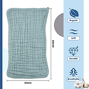 Remagr 12 Pack Muslin Burp Cloths for Baby 6 Layers Cotton Soft Washcloths 10 x 20 Inch Large Multi Colors Muslin Face Towels Gender Neutral Baby Stuff for Boy Girl Newborn (Modern Colors)