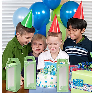 HEIPINIUYE 12 Pcs Sage Green Party Favor Boxes Gift Gable Boxes with Window Boho Candy Boxes Cookie Boxes for Birthday Wedding Baby Shower Party Decorations Candy Treat Boxes