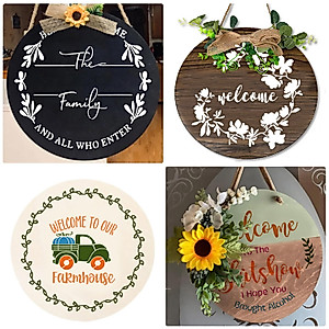 Welcome Stencils for Painting on Wood, Large Reusable Welcome Letters Word Stencil Plastic Art Farmhouse Templates for 12 Inch Wood Door Hanger Sign Canvas Mat Crafts Wall Home Decor(Hello)