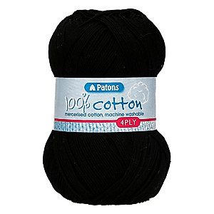 Patons 100% Cotton 4 Ply - Black (1712)
