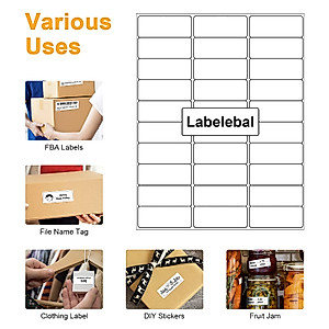 (7500 Labels/250 Sheets) Labelebal Shipping Address Labels, 30 Per Page 7,500 Labels,1" x2-5/8 Mailing Labels, 30-UP White Shipping Labels for Inkjet or Laser Printer,A4 30 Up Labels