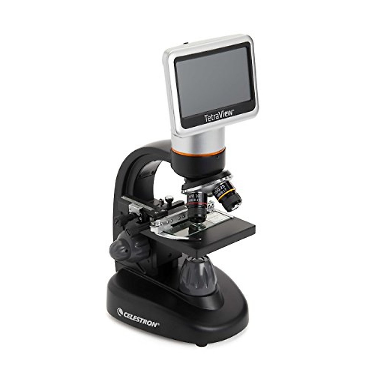 Celestron – TetraView LCD Digital Microscope – Biological Microscope with a Built-In 5MP Digital Camera – Adjustable Mechanical Stage –Carrying Case and 2GB Micro SD Card