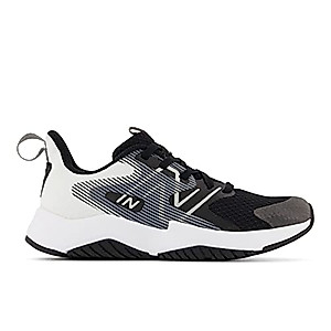 New Balance Kid's Rave Run V2 Lace-up Sneaker, Black/White, 2 Little Kid