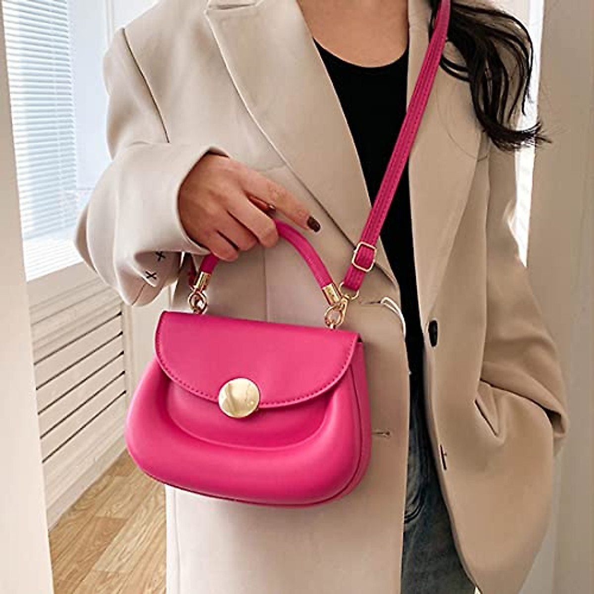 SHUIANGRAN Top Handle Satchel Purses for Women Shoulder Bag Purse Crossbody Bags Women's diagonal bag Hot pink
