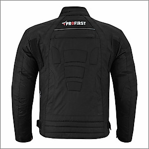 PROFIRST Motorbike Men’s Riding Jacket Motorcycle Jacket for Men Waterproof Jacket CE Armored Protection Black X-Large