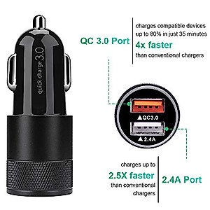 [5.4A/30W] Fast Car Charger Type C 6ft Cable for Samsung Galaxy S23 S22 S21 S20 Ultra FE S10e S10 S9 S8 Plus, Note 20 10 9 8, A14 A53 A32 A71 5G A20 A90, LG Stylo 4/5/6, Moto G8 G7, Quick USB Car Plug