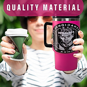 Tumbler With Lid & Straw - 40oz Insulated Tumbler with Messi Print, Modern Stainless Steel Travel Mug for Coffee & Water, Reusable & Leak Proof Cup for Hot & Cold Drinks, Cup Holder Friendly