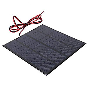 FECAMOS Solar Battery Charger 12 Volt 3W, Waterproof Polycrystalline Solar Panel Charger with Cable for Chicken Coops, Greenhouses, Sheds,Pet Houses DIY Projects