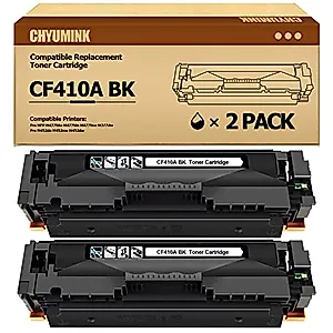 2 Pack Replacement CF410A HP 410A Black Compatible Toner Cartridges for use with HP Color Pro MFP M477fdn M477fdw M477fnw M452dn M452nw M452dw M377dw Series Printer