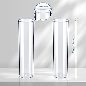 100Pcs Biologix Drosophila Vials with Tray, 25 x 95mm Narrow Vials for Drosophila Culture, Disposable Vials Plastic for Observation – Polystyrene (PS) Lab Vials with Rack, Combo Package 100 PCS/Pack