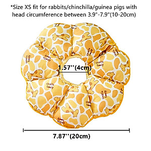 Adjustable Rabbit Protection Cone Collar, Waterproof Pet Recovery Collar for Rabbit Chinchilla Guinea Pigs After Surgery Wound Healing,Elizabeth E-Collar for Small Animals (XS (3.9''-7.9''), Yellow)