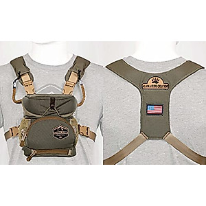 Alaska Guide Creations Hybrid with MAX Pocket | Compact Utility Bag with Mesh Side Pockets | Binocular Harness for Comfort and Quick Access (Kryptek Highlander)