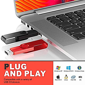 Flash Drive 4GB 5 Pack USB 2.0 Thumb Drives Uflatek Memory Sticks Portable USB Stick Rotate Jump Drive Bulk Drives Multi-Color Pendrive Metal USB Flash Drives with Lanyard