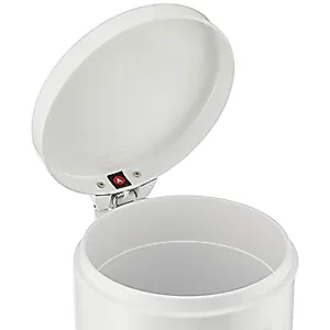 simplehuman 4.5 Liter Bathroom Trash Can, White Steel