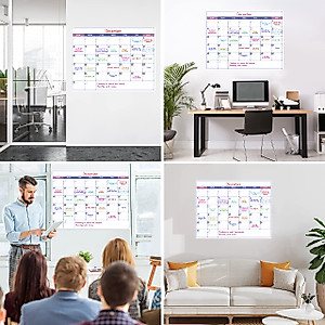 Large Dry Erase Calendar - 27.8"x 40", Undated Monthly Wall Calendar Laminated, Blank Reusable Calendar Planner for Home, Office, Classroom, with Ample Daily Boxes, Notes, 6 Markers ＆ 8 Stickers