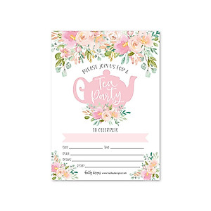 25 Tea Party Birthday Invitations Girl Tea Party Invites For Girls - Princess Tea Party Invitations For Girls Birthday Invitations, Girl Birthday Party Invitations Tea Party Birthday Invites For Girls