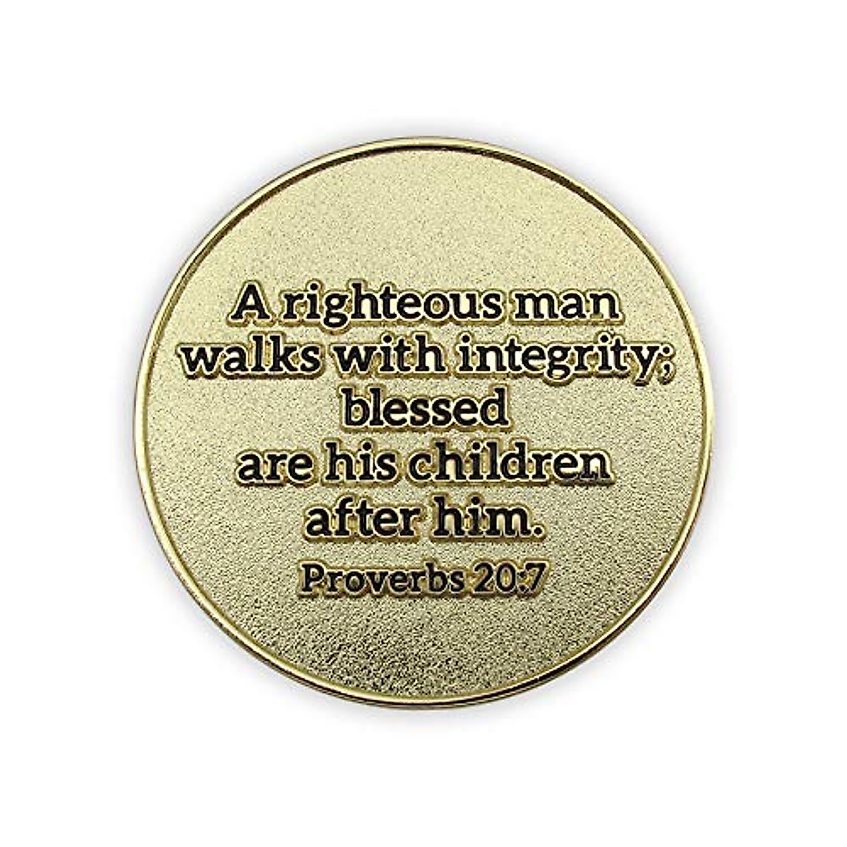 Father's Coin, I Love You Dad Token of Appreciation, Gold-Color Plated Challenge Coin, Proverbs 20:7, Man of God, Unique Gift Idea for Dads & Grandfathers, from Daughter, Sons or Wife