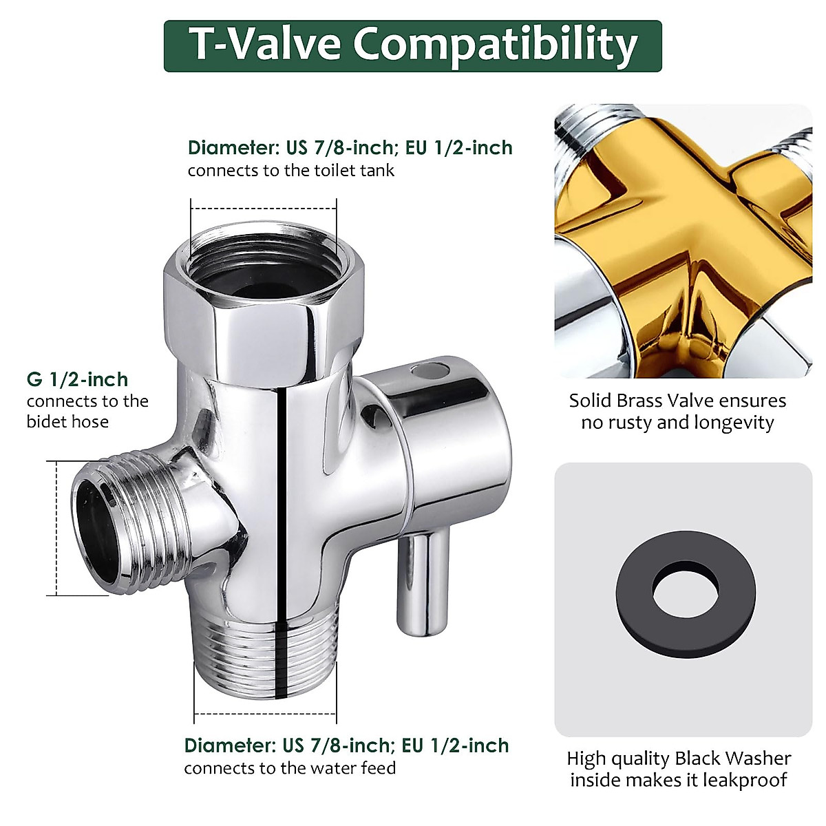 JiGiU Bidet Sprayer for Toilet Handheld Bidet Sprayer Set Stainless Steel Spray Gun and Shower Sprayer Shattaf Toilet Attachment with Hose Easy to Install for Feminine, Baby Cloth, Diaper, Pet or Car