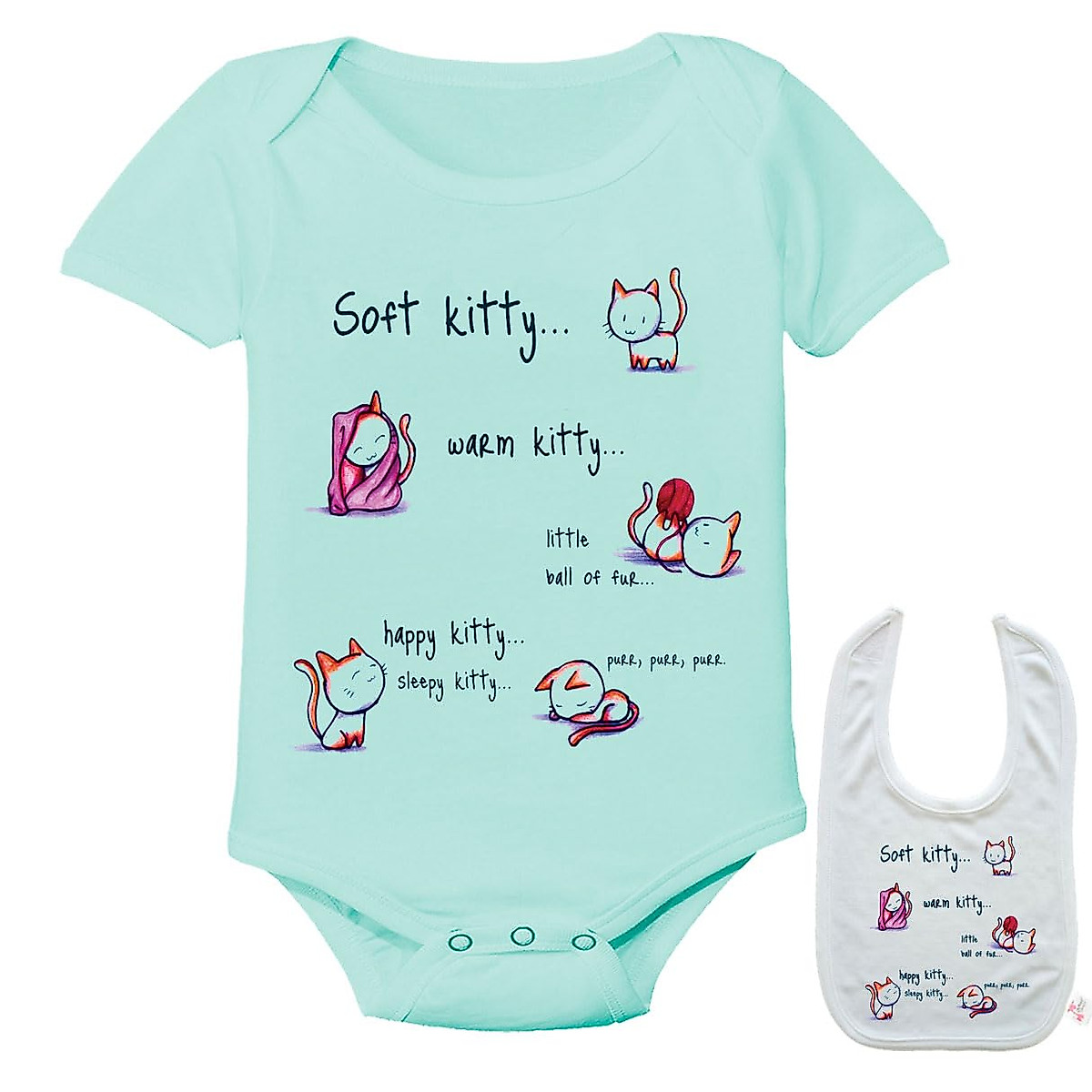 Soft Kitty ..Big Bang Theory Custom Baby bodysuit onesie & matching bib