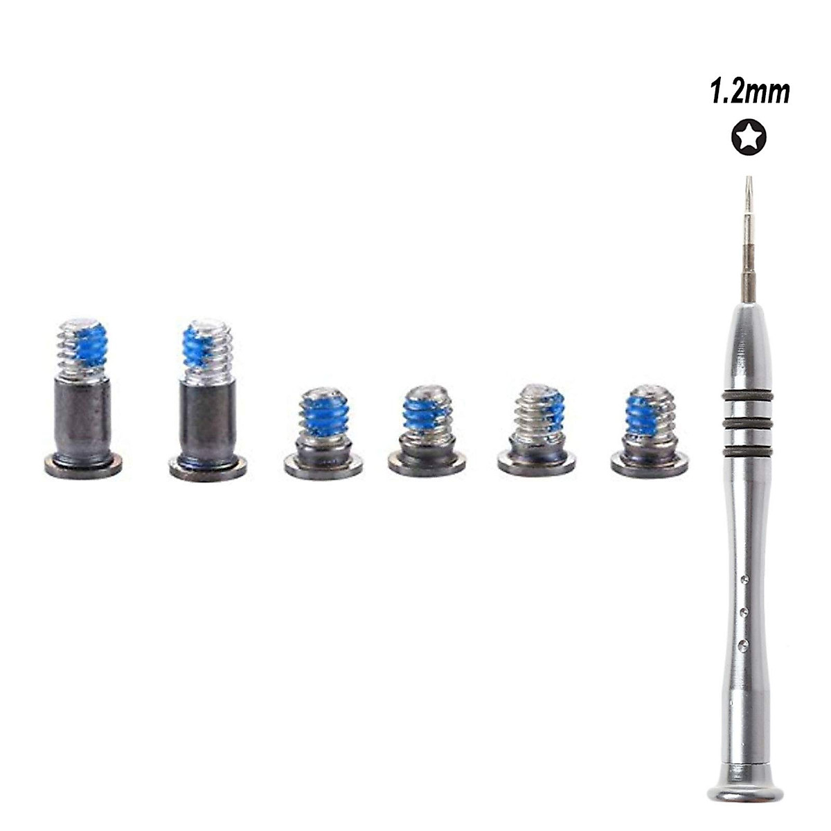 Bfenown Replacement 6pcs/Set Bottom case Screws + 1pcs 5 Point Pentalobe Screwdriver for MacBook Pro Retina 16” A2141 MVVJ2LL/A MVVK2LL/A EMC 3347 2019 Year (Gray)