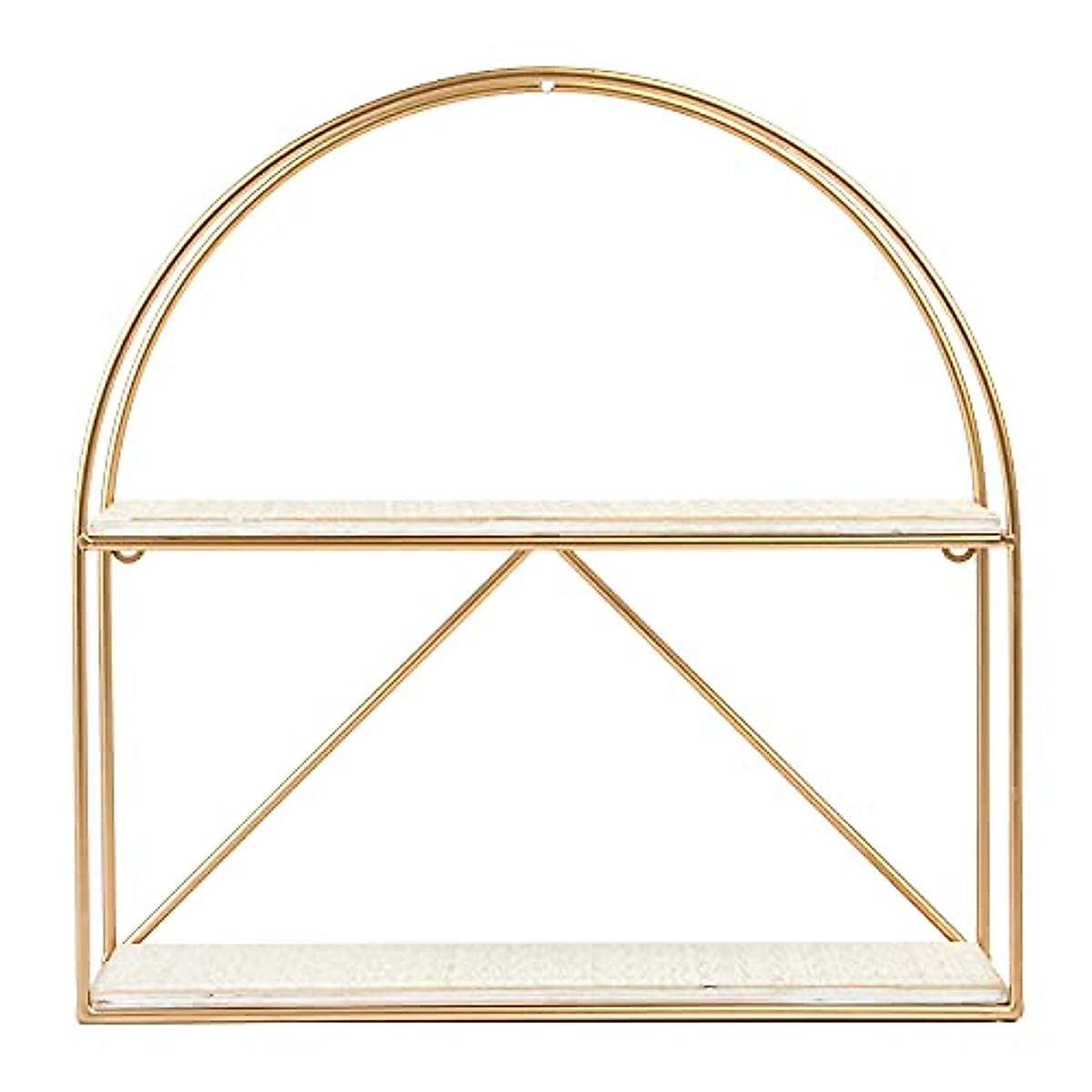 Main + Mesa Wood and Gold Crescent Wall Shelf