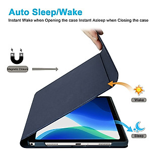Keyboard Case for Samsung Galaxy Tab A7 10.4'' 2020 Model (SM-T500/T505/T507), Slim Lightweight Stand Cover - Magnetically Detachable Bluetooth Keyboard, Auto Sleep/Wake Function, Dark Blue