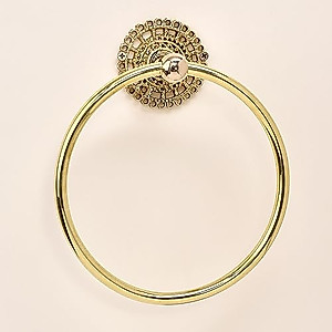 IndianShelf Floral Wall Mounted Towel Hanger - Brass Towel Ring - Bronze Modern Hand Towel Holder for Bathroom - Towel Holder for Bathroom - Bathroom Hardware Kit - Bathroom Hardware Accessories