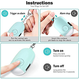 3 Pack Personal Protection Devices 130dB, Strobe Light and Key Chain Security for Students, Joggers, Night Workers, Elders, Kids, Women, 3 Pop Color