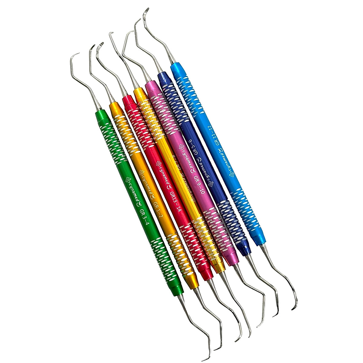 7PC HIGH Grade Gracey Curette Scaler Multicolor PERIODONTAL Dental Instruments (CYNAMED)