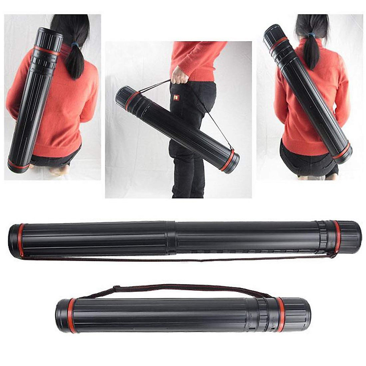 Poster Tube Expandable Blueprint Carrying Transport Tubes, Small 105cm/41",Large135cm/53"Documents Blueprints Artworks Scrolls Tube with Strap Poster Tube (Large77cm-135cm)