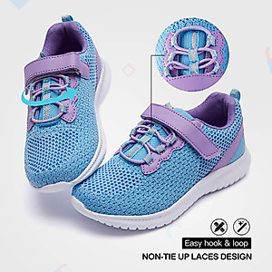 RUNSIDE Kids Shoes, Boys Girls Sneakers Lightweight Athletic Walking/Running Tennis Shoes, Size 2 Big Kid, Blue