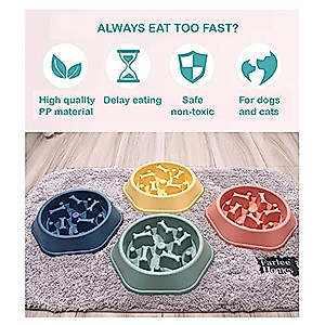 CAISHOW Slow Feeder Dog Bowl Anti Gulping Healthy Eating Interactive Bloat Stop Fun Alternative Non Slip Dog Slow Food Feeding Pet Bowl Slow Eating Healthy Design for Small Medium Size Dogs