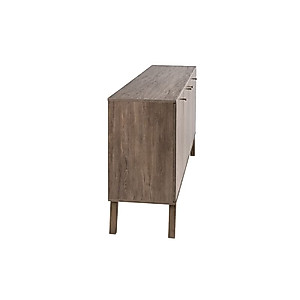 Prepac Milo Mid-Century 4 Door Buffet, 16" D x 64" W x 32" H, Drifted Gray