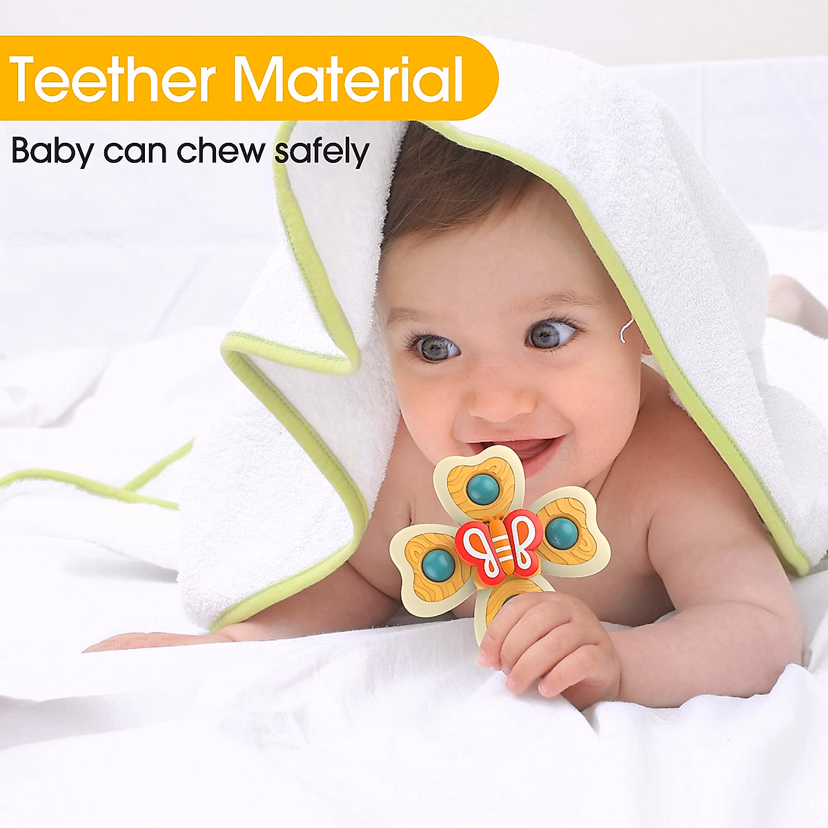 MANMI TOP,3pcs【2021 Upgraded】 Spinning Baby Toy with Section Cups,Suction Cup Spinner Toy,