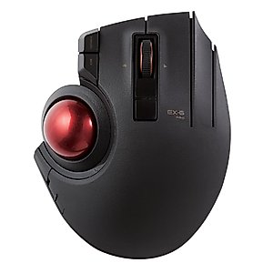 ELECOM Trackball Mouse Wireless, Ergonomic Mouse, 3 Device Connection, Wired (USB), Bluetooth, Track Ball Mouse, Thumb Control, Compatible for PC, Laptop, Mac, Windows, macOS, EX-G Pro (M-XPT1MRXBK)
